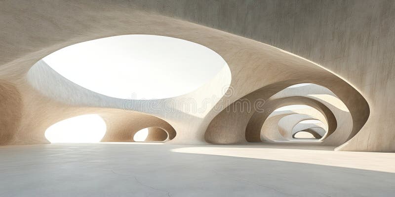 Abstract Modern Architecture Curved Arches Minimalist Spacious Interior Stock Photos - Free ...