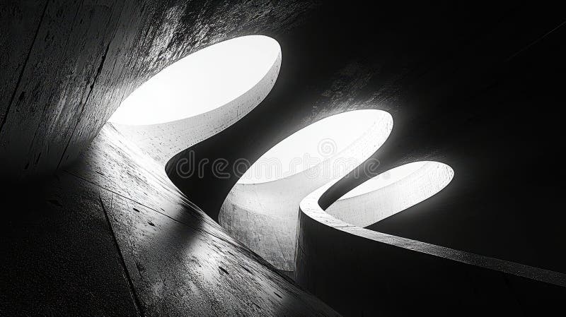 Abstract Modern Architecture with Curved Light Openings Stock Image ...