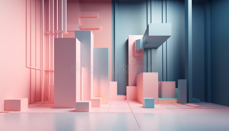 Abstract Modern Architecture Illuminates Futuristic Stage Backdrop ...