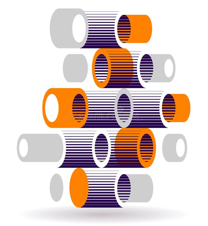 Abstract Modern Architecture Vector Geometric Background, 3D Isometric ...