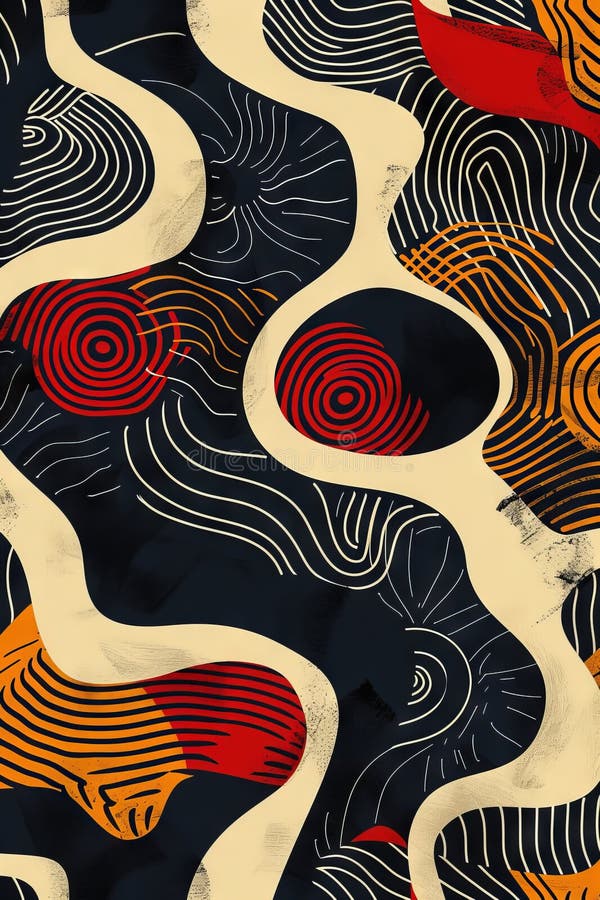 Abstract Modern Art with Bold Patterns and Vibrant Color Stock ...