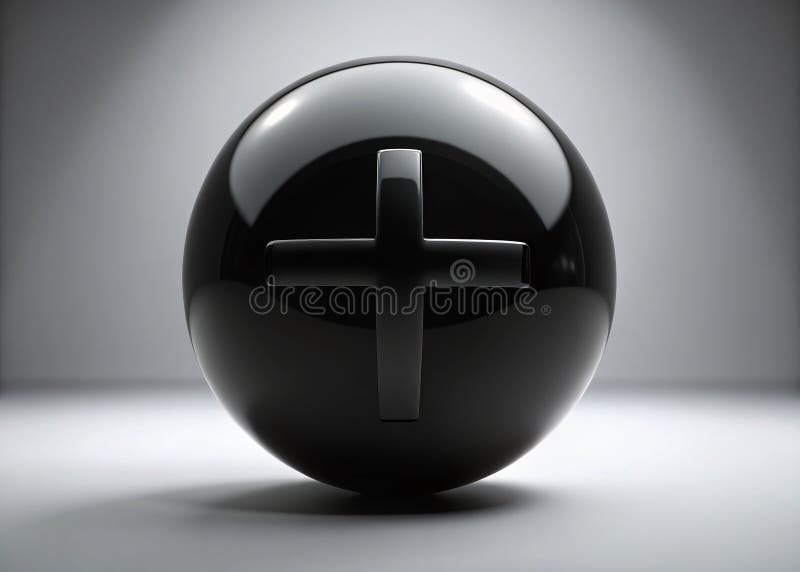 Abstract Modern Art a Glossy Black Cross Sphere a Striking Visual for ...