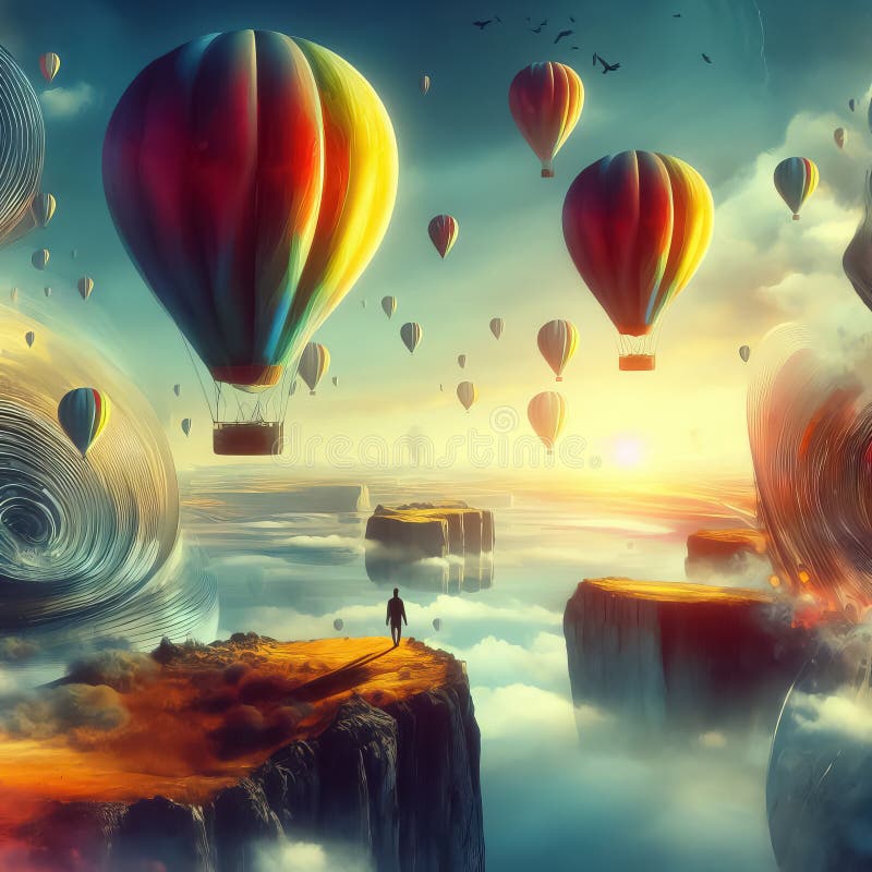 An Abstract Modern Art Liminal Dream Landscape Scene, Surreal Art ...