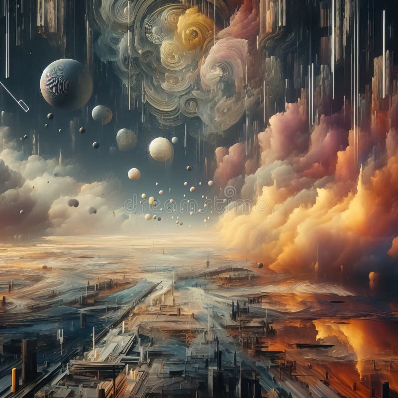 An Abstract Modern Art Liminal Dream Landscape Scene, Surreal Art ...