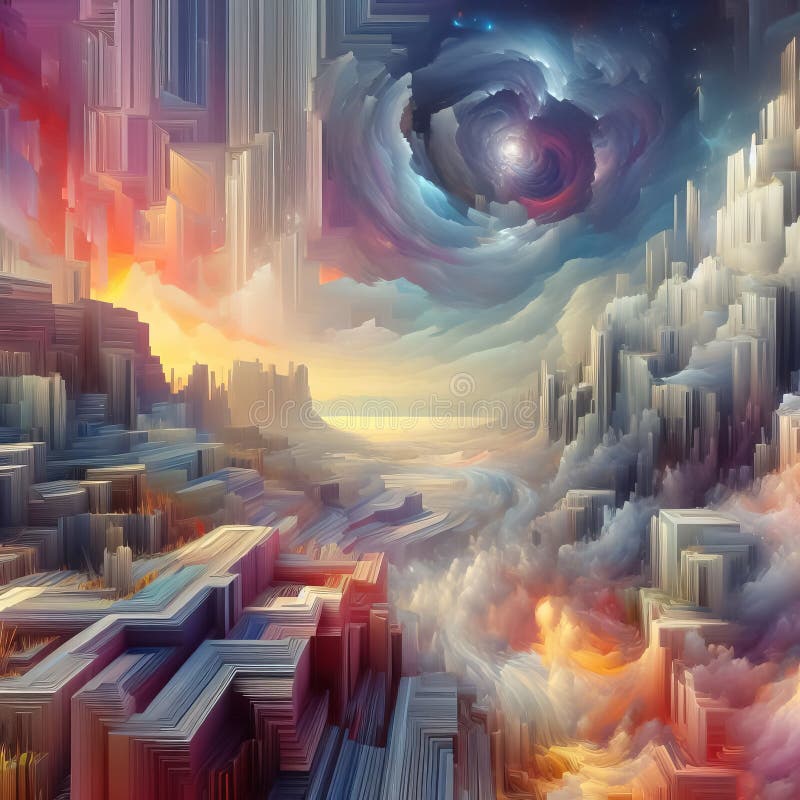 An Abstract Modern Art Liminal Dream Landscape Scene, Surreal Art ...