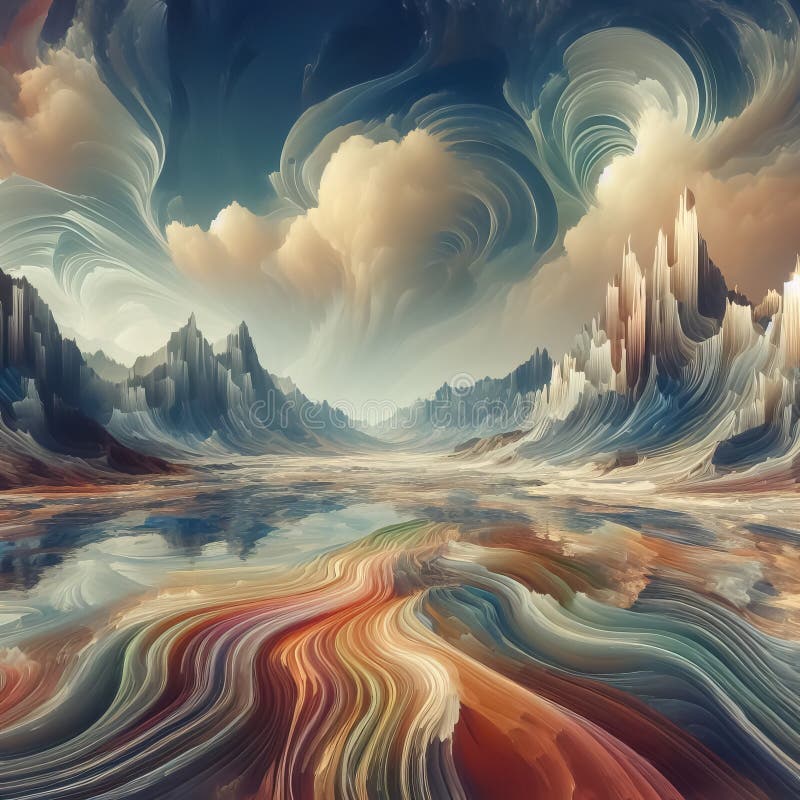 An Abstract Modern Art Liminal Dream Landscape Scene, Surreal Art ...