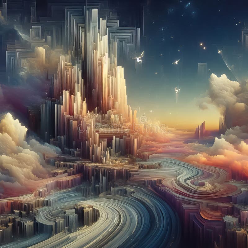 An Abstract Modern Art Liminal Dream Landscape Scene, Surreal Art ...