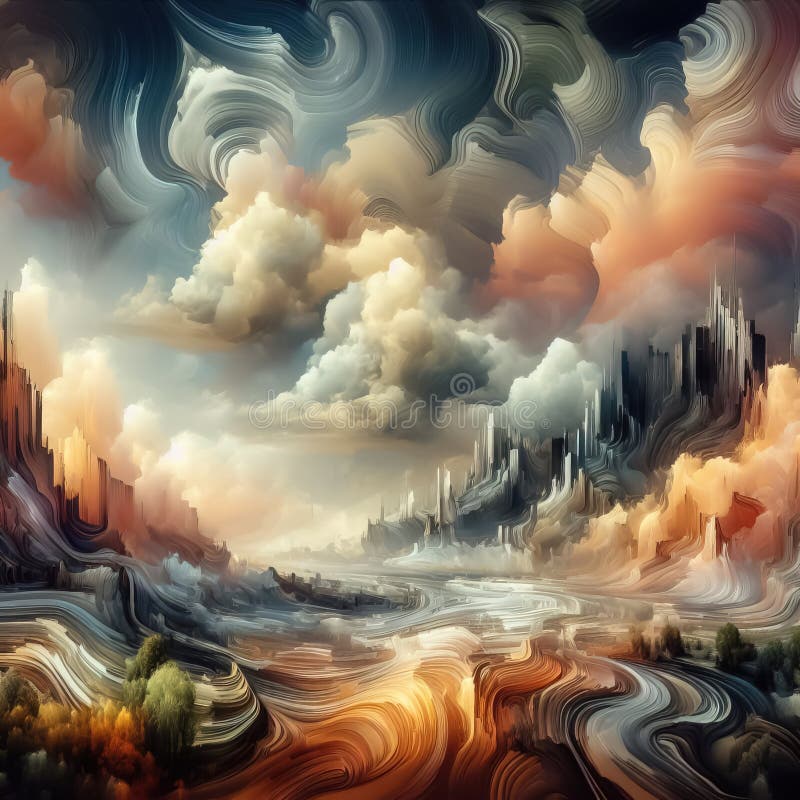 An Abstract Modern Art Liminal Dream Landscape Scene, Surreal Art ...