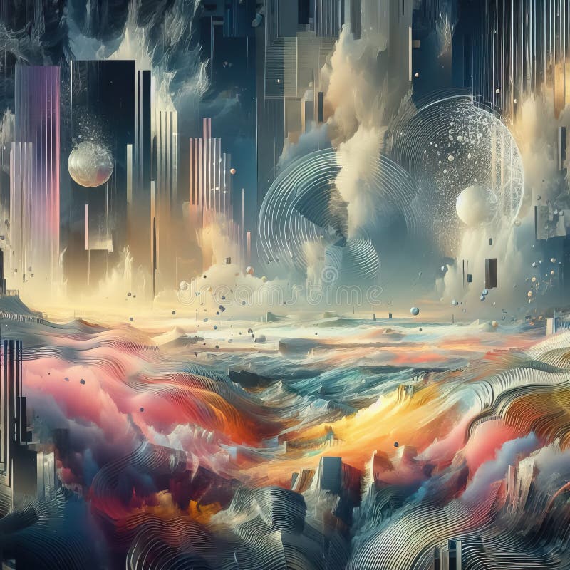 An Abstract Modern Art Liminal Dream Landscape Scene, Surreal Art ...