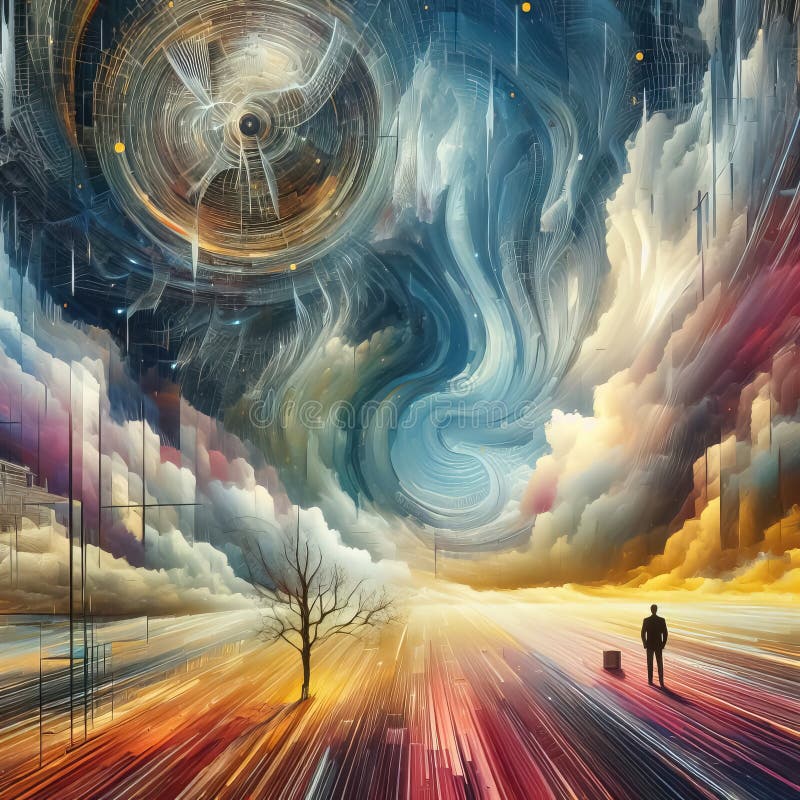 An Abstract Modern Art Liminal Dream Universe Time Scene, Surreal Art ...