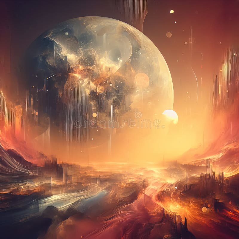 An Abstract Modern Art Liminal Dream Unknown Planet Scene, Surreal Art ...