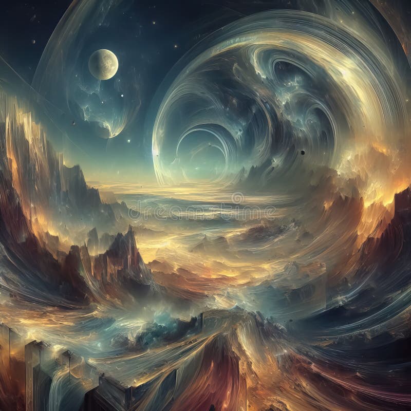 An Abstract Modern Art Liminal Dream Unknown Planet Scene, Surreal Art ...