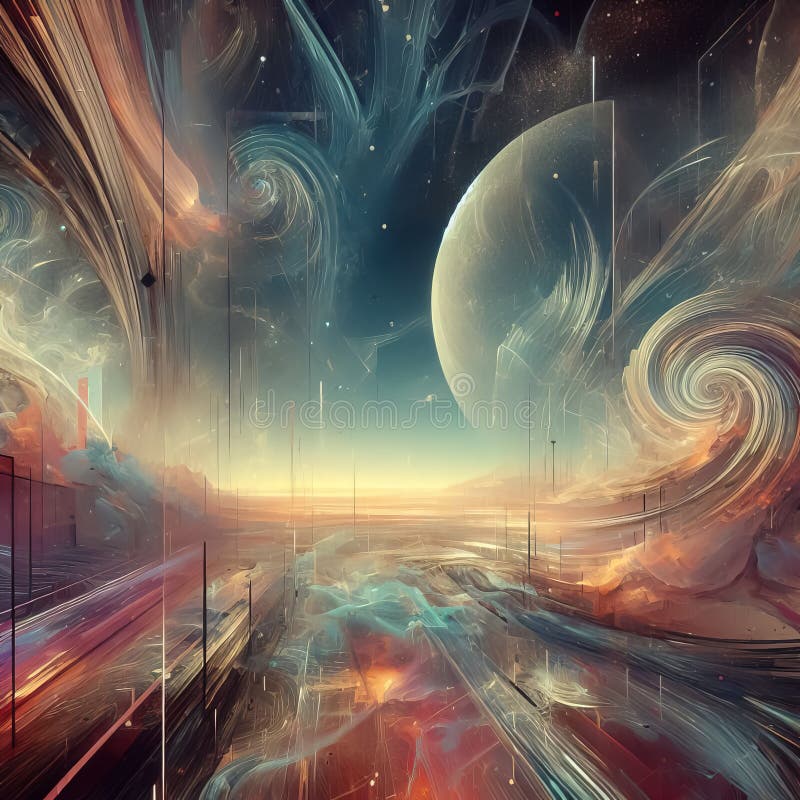 An Abstract Modern Art Liminal Dream Unknown Planet Scene, Surreal Art ...