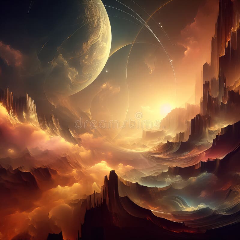 An Abstract Modern Art Liminal Dream Unknown Planet Scene, Surreal Art ...