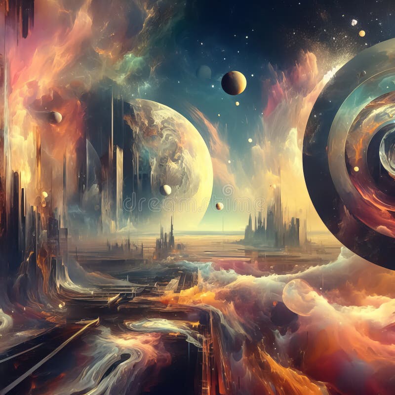 An Abstract Modern Art Liminal Dream Unknown Planet Scene, Surreal Art ...