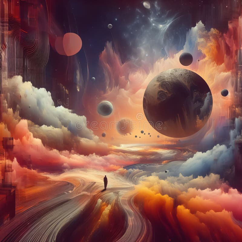 An Abstract Modern Art Liminal Dream Unknown Planet Scene, Surreal Art ...