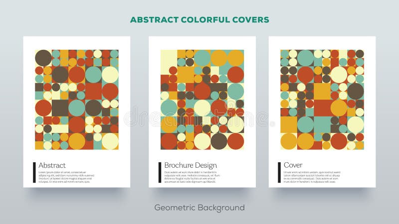 Abstract Geometric Design Covers. Minimalistic Colorful Designs Stock ...