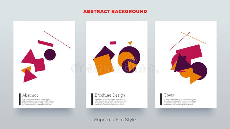 Suprematism Design Set. Flat Style Illustration. Creative Retro ...