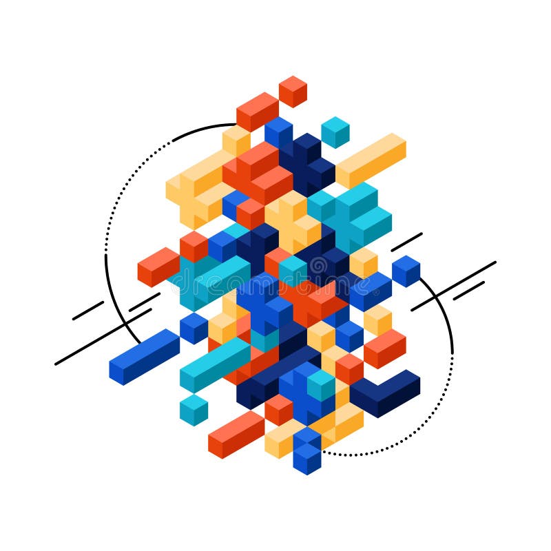 Abstract Modern Background Decorative with Colorful Geometric Isometric ... Abstract Modern Background Decorative with Colorful Geometric Isometric ...