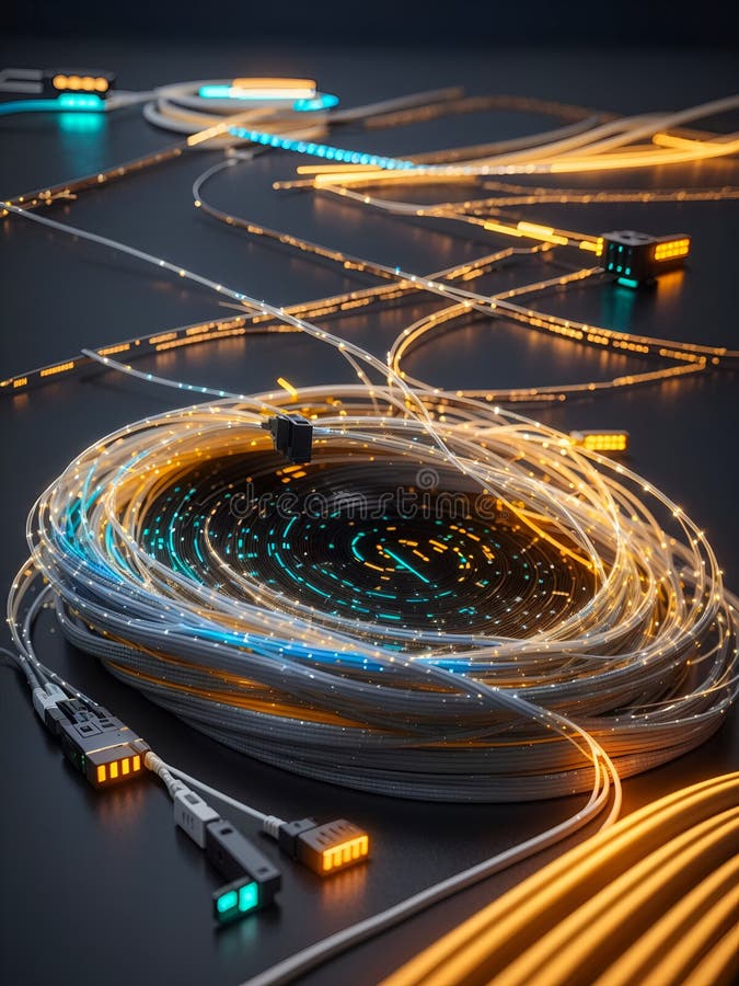 An Abstract and Modern Background Fiber Optic Cables in a Minimalist ...