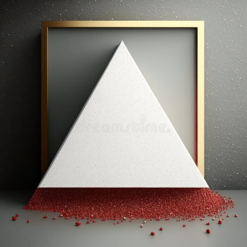 Abstract Modern Background, Glittering Red Pyramid with Cutting Edges ...
