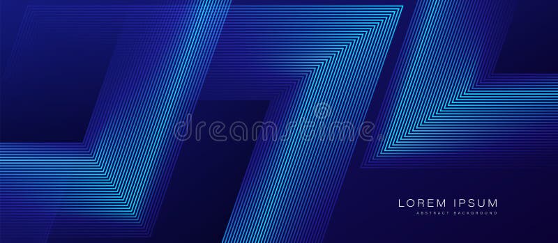 Abstract Modern Background with Glowing Blue Lines. Geometric Shapes ...