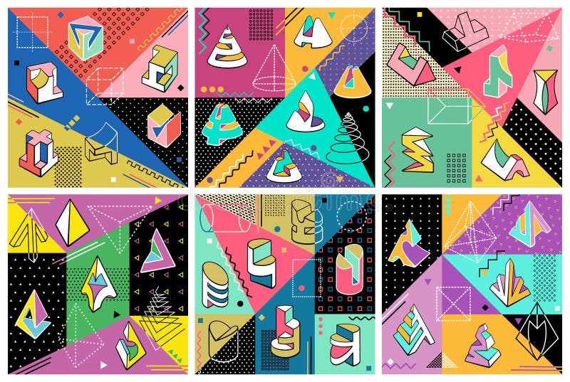 Abstract Modern Backgrounds Set. Geometric Forms and Shapes Stock ...