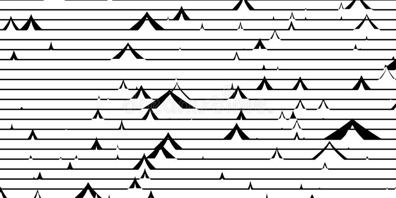 Abstract Modern Black Seismic Wave Triangle Zig-zag Lines Pattern Isolated on White Background ...