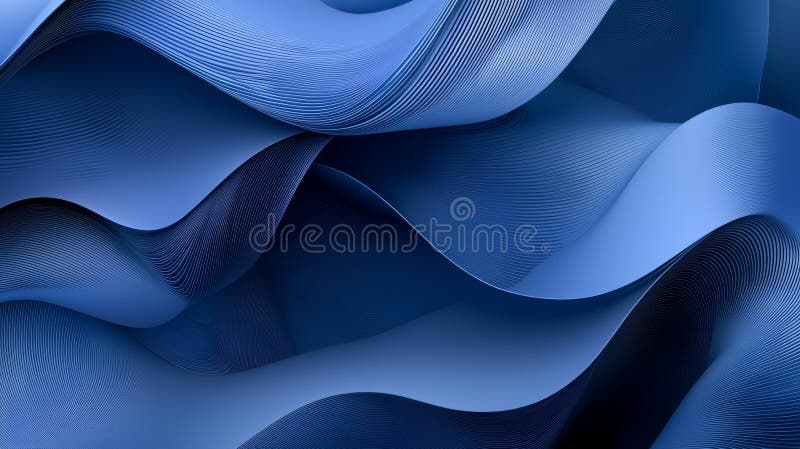 Abstract Modern Blue Background Folded Ribbons Macro Wallpaper Wavy ...