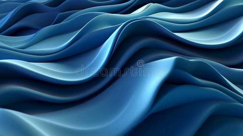 Abstract Modern Blue Background, Folded Ribbons Macro, Wallpaper with ...