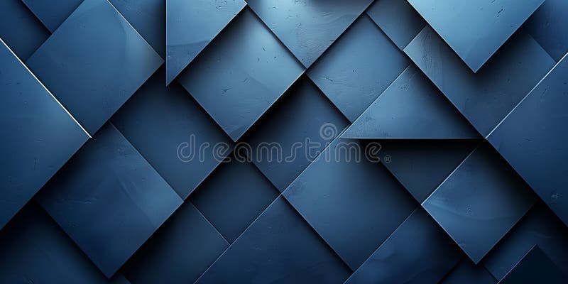Abstract Modern Blue Geometric Background with Overlapping 3D Shapes ...