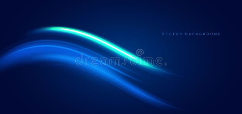 Abstract Modern Blue Glowing Wave Lines Background. Template Brochure ...