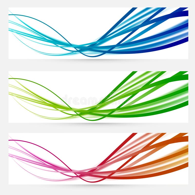 Modern Bright Colorful Satin Web Header Borders Templates Collection ...