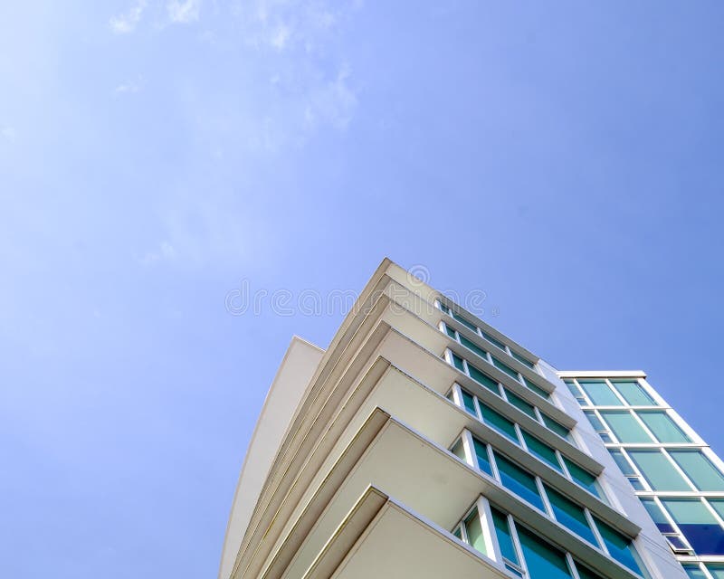 Abstract Modern Building and a Blue Sky Stock Image - Image of facade ...