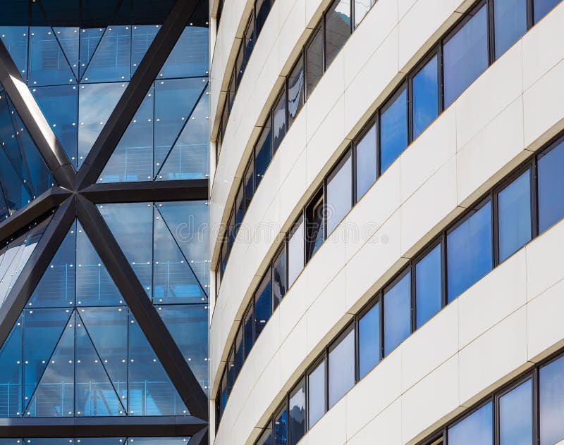 Glass Atrium of a Modern Office Buildind Stock Photo - Image of ...