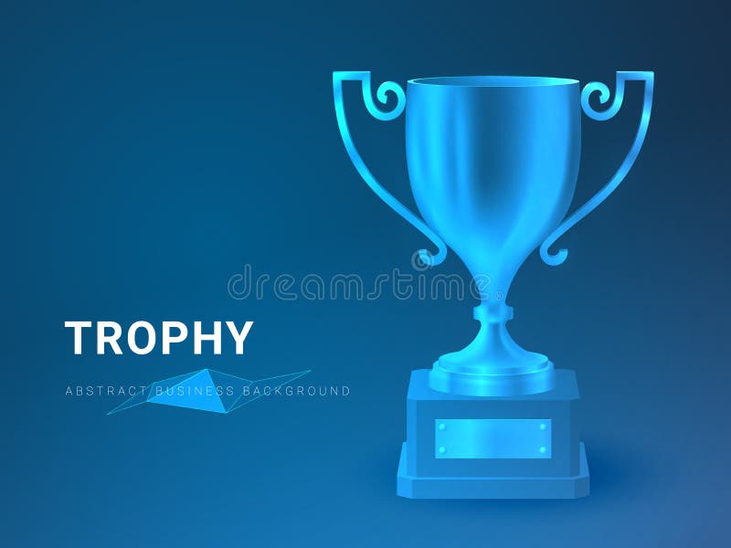 Abstract Modern Business Background Vector Depicting Trophy in Shape of ...