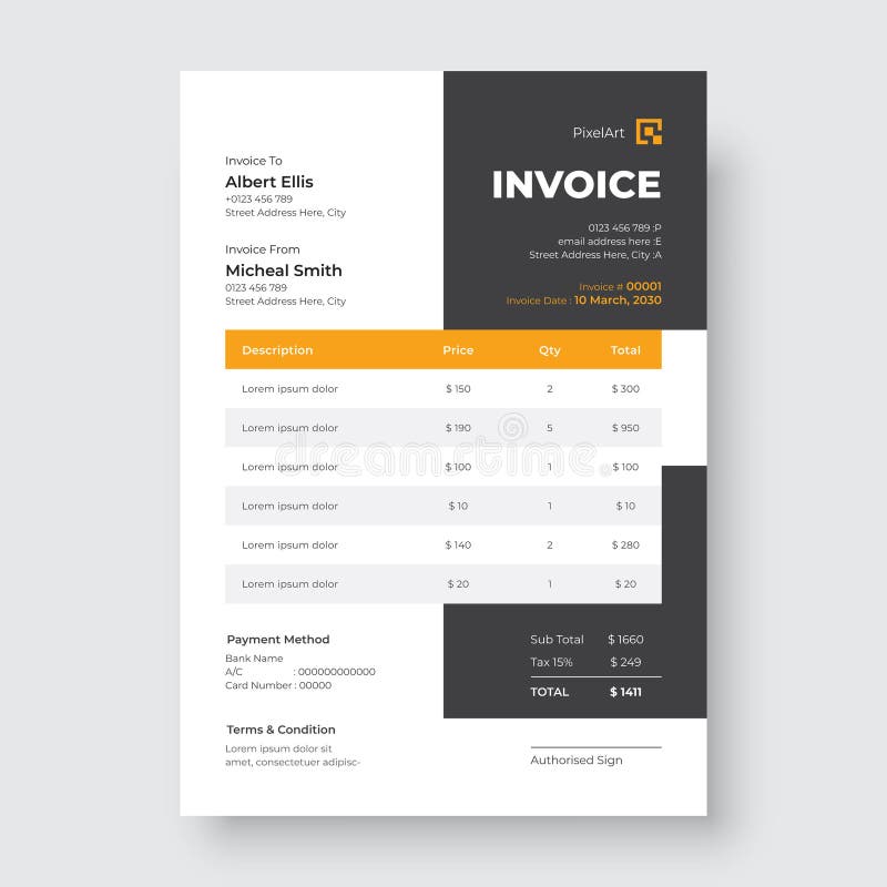 Abstract Modern Business Invoice Template Stock Vector - Illustration ...