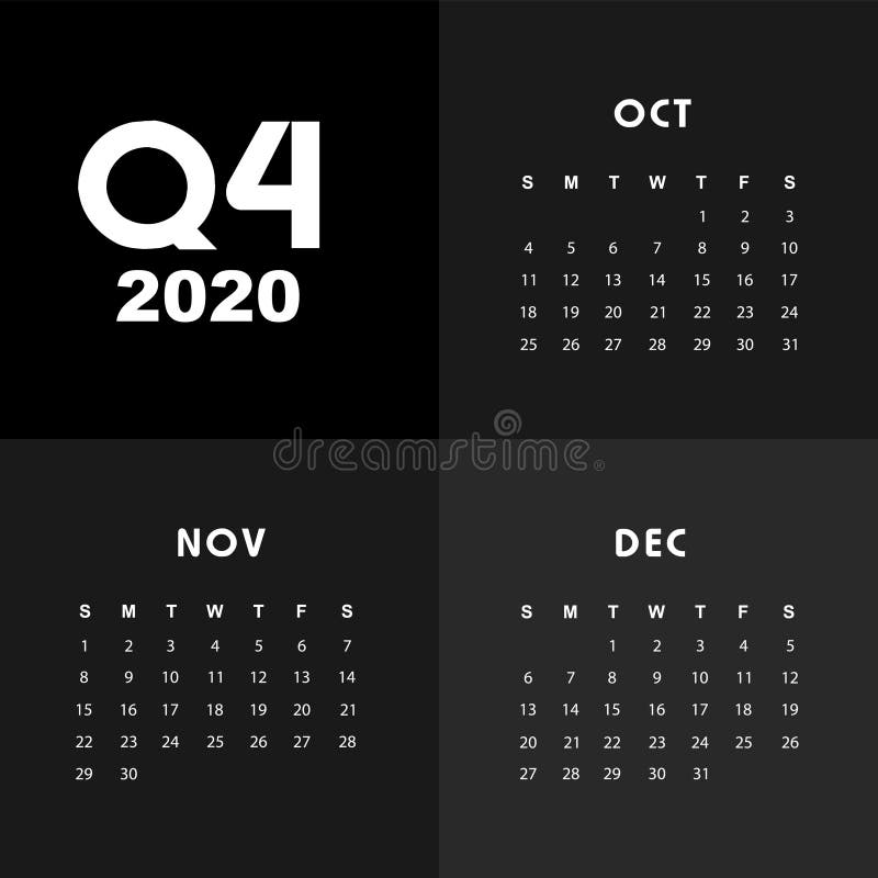 Fourth Quarter of Calendar 2020 Stock Vector - Illustration of fourth ...