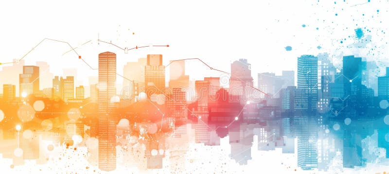 Abstract Modern City Skyline with Wireless Network Connection ...