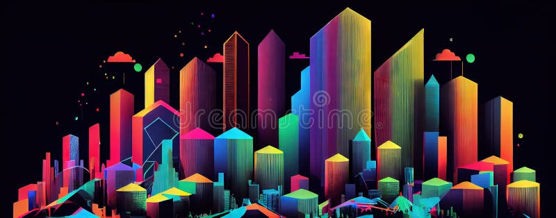 Abstract Modern Cityscape Minimalistic Illustration. Generative AI ...