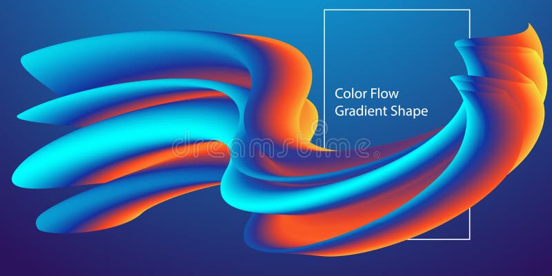 Abstract Color Flow Shape Templates Set, Liquid Colorful Gradient ...