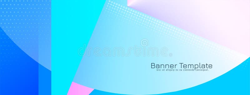 Abstract Modern Colorful Geometric Blue Banner Template Stock Vector ...
