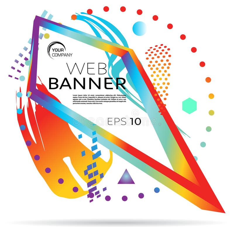 Abstract Modern Colorful Web Banner, Background with Geometric Elements ...