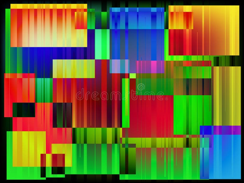 Abstract Modern Colors Squares with Shattered Effect Crazy Psychedelic ...