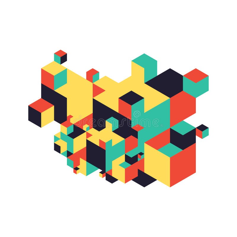 Abstract Modern Composition Isometric Background Stock Illustration ...