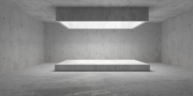Abstract Modern Concrete Room with Rectangular Light Shaft Opening in ...