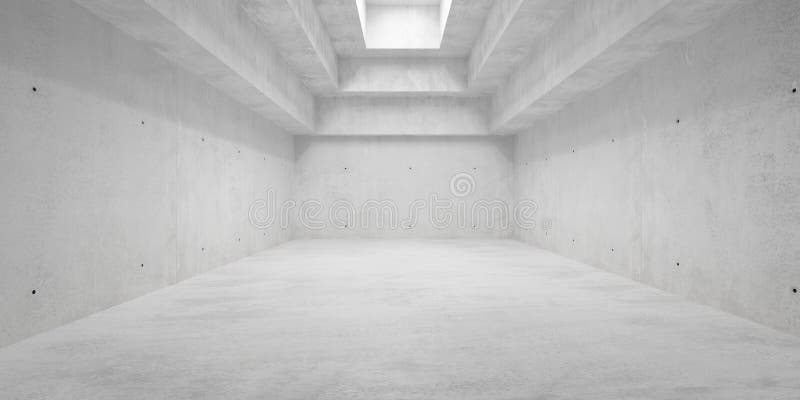 Abstract Modern Concrete Room with Rectangular Stepped Ceiling Opening ...