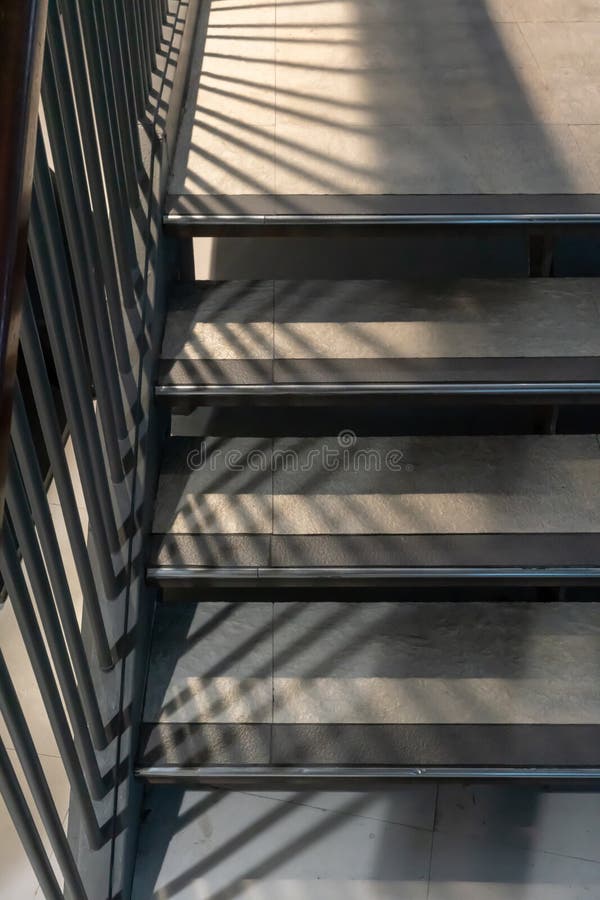 Abstract Modern Concrete Stairs with Non-slip Line Pattern Stock Image ...