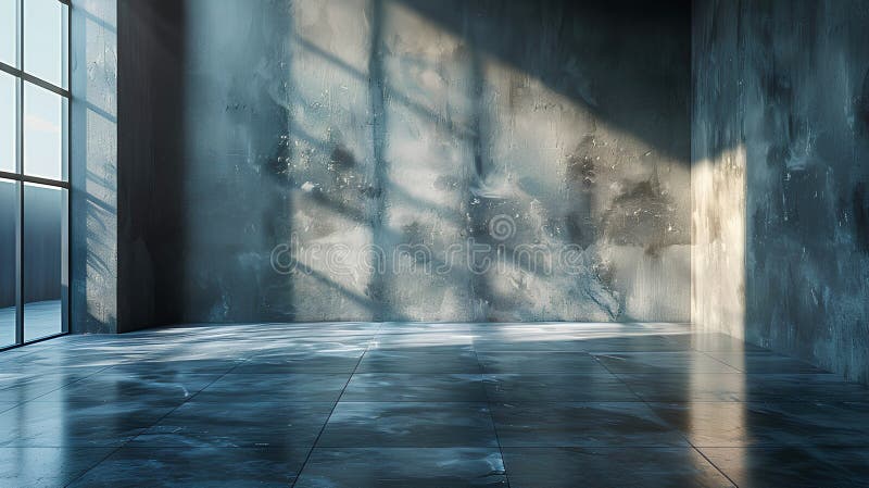 Abstract Modern Corridor with Blue Accents and Clean Lines, Featuring ...