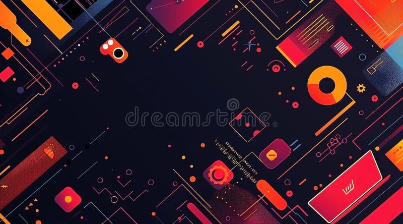 Abstract Modern Creative Geometry Design of Computer Elements, Graphic ...